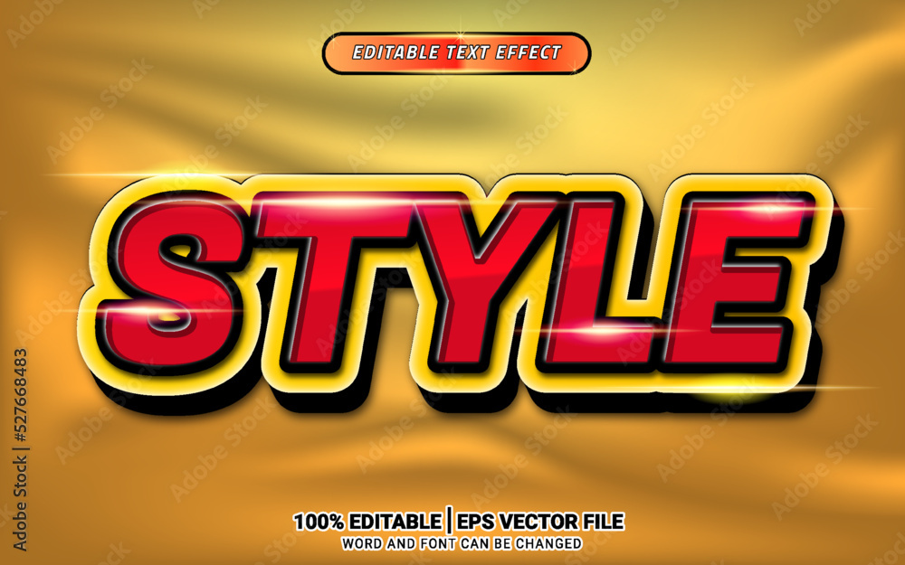 Red style 3d text effect editable template font headline desigg Stock ...