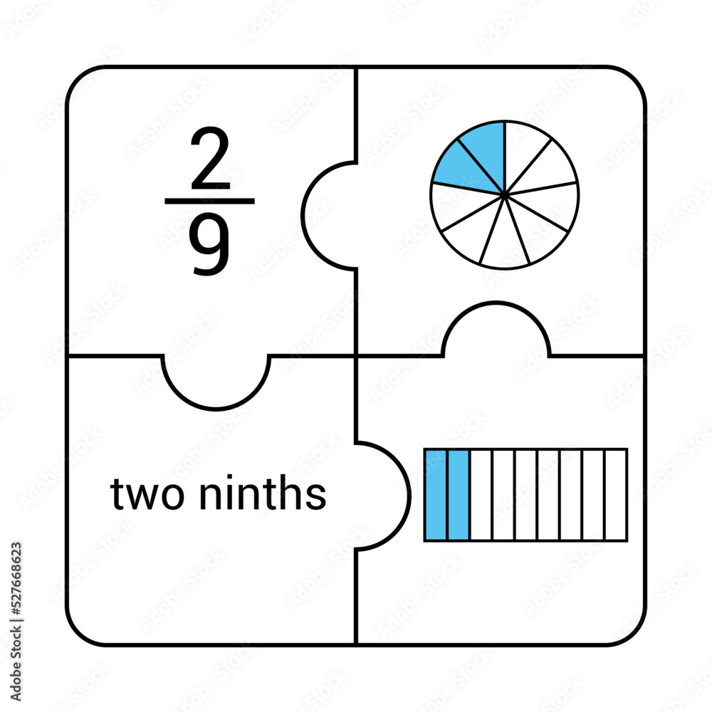 Circle and bar fraction of two ninths in mathematics Stock Vector ...