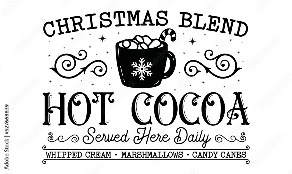 Christmas blend hot cocoa sign SVG Stock Vector | Adobe Stock