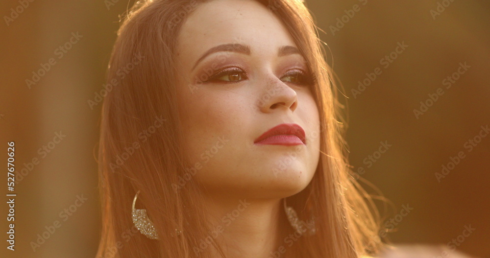 Contemplative young woman thinking about life. Pretty girl ...