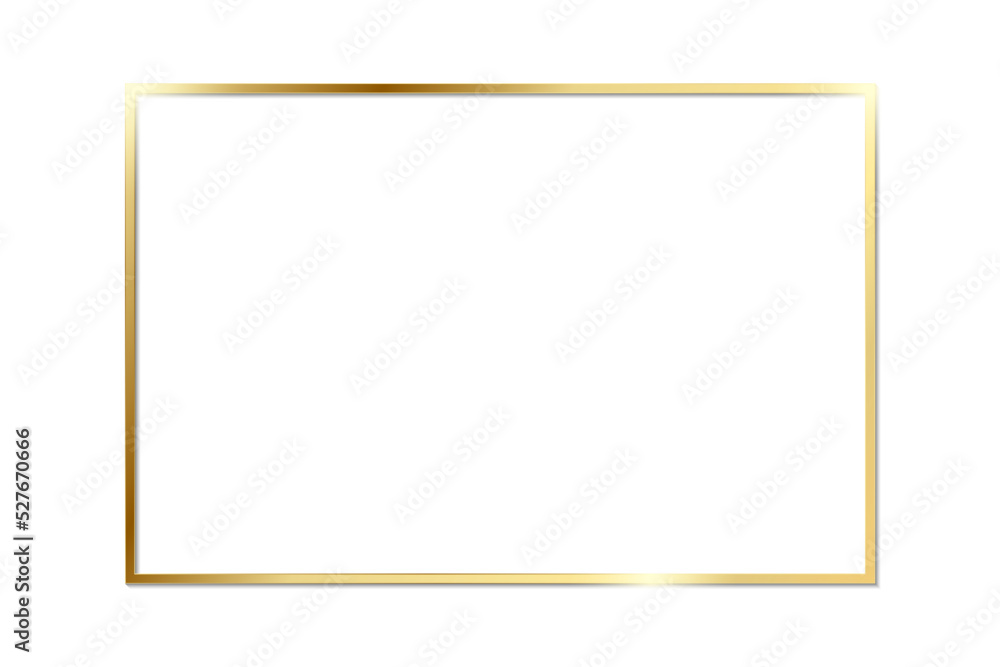 Gold shiny glowing vintage frame with shadows isolated on transparent ...