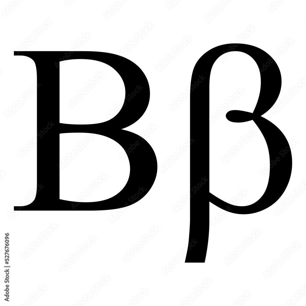 Black beta symbol icon with name. greek alphabet letter Stock Vector ...