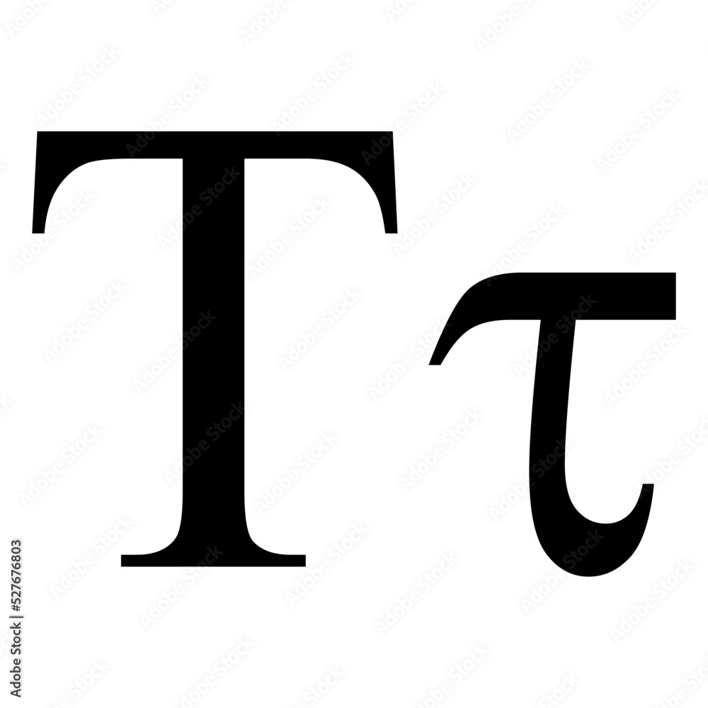 Black tau symbol icon with name. greek alphabet letter Stock Vector ...