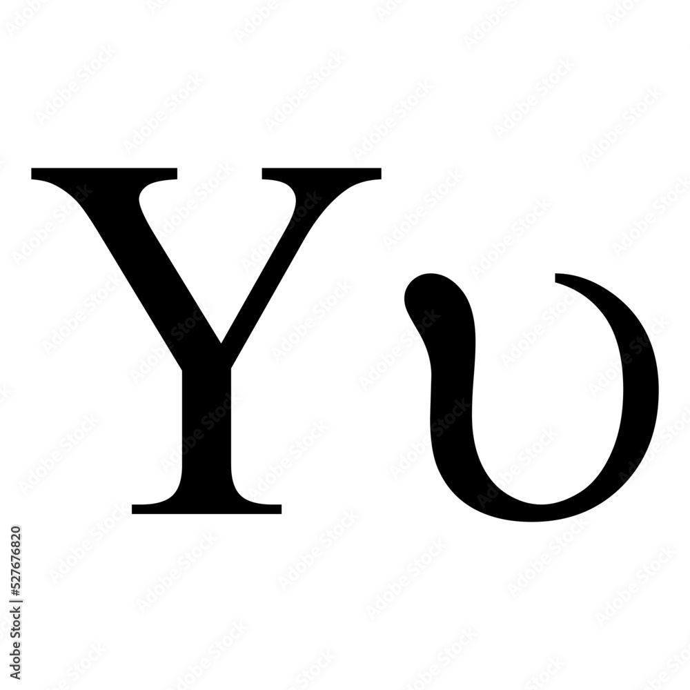 Black upsilon symbol icon with name. greek alphabet letter Stock Vector ...