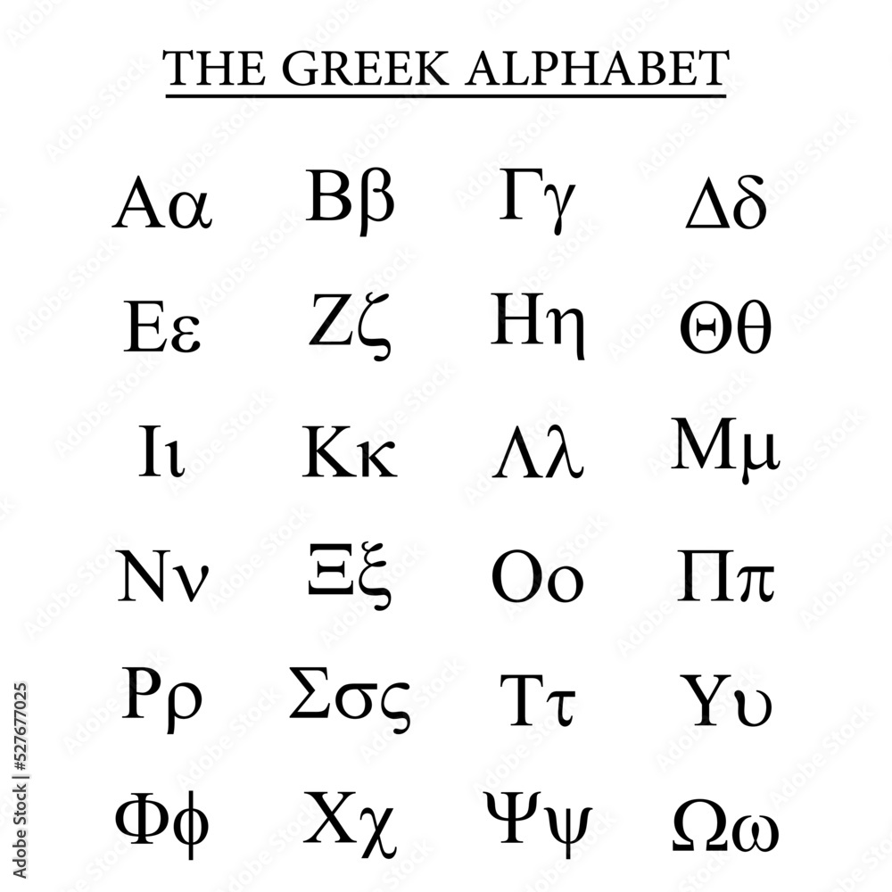 the greek alphabet letters font. greek alphabet set vector. alpha beta ...