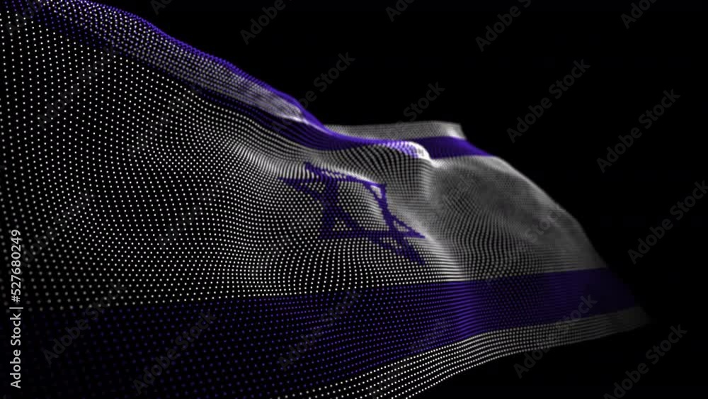 Seamless looping animated digital flag of Israel overlay rendered of ...