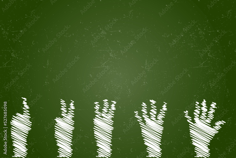 Hands counting from one to five chalk effect vector silhouette, five ...