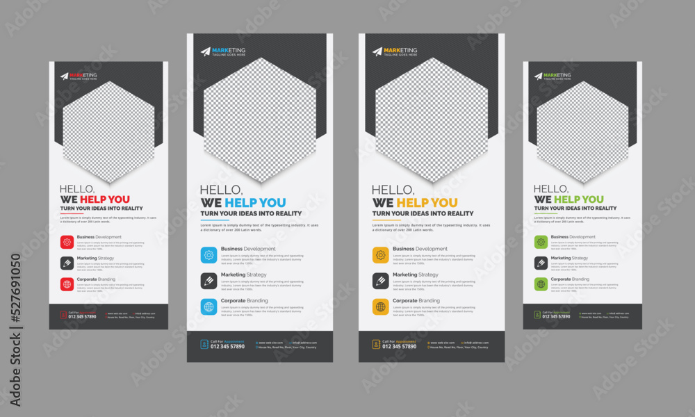 Modern Corporate Business Roll Up Banner Standee Template Vector Design ...
