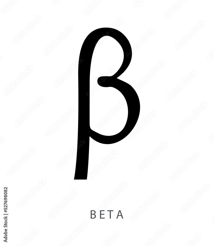 Beta lowercase symbol second Greek letter Stock Vector | Adobe Stock