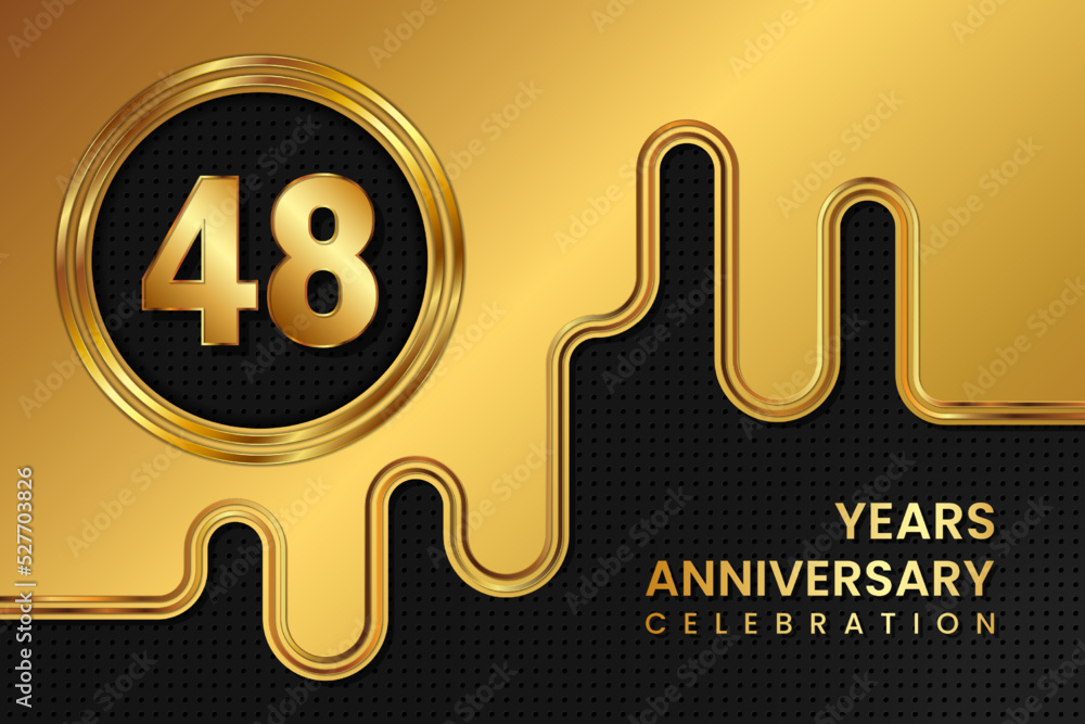 48 Year Anniversary celebration template design. Golden Anniversary ...