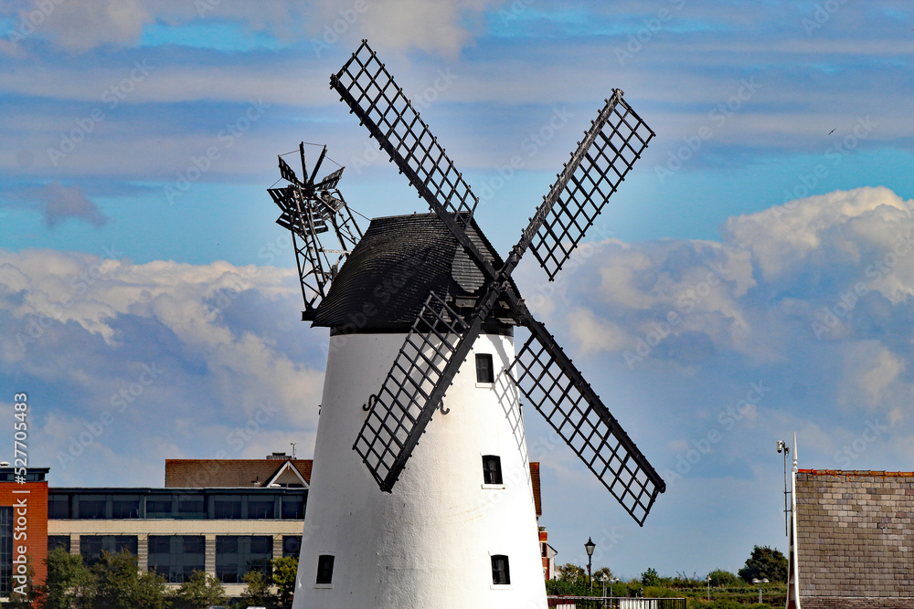 The famous windmill in Lytham, Lancashire. This windmill is located on ...
