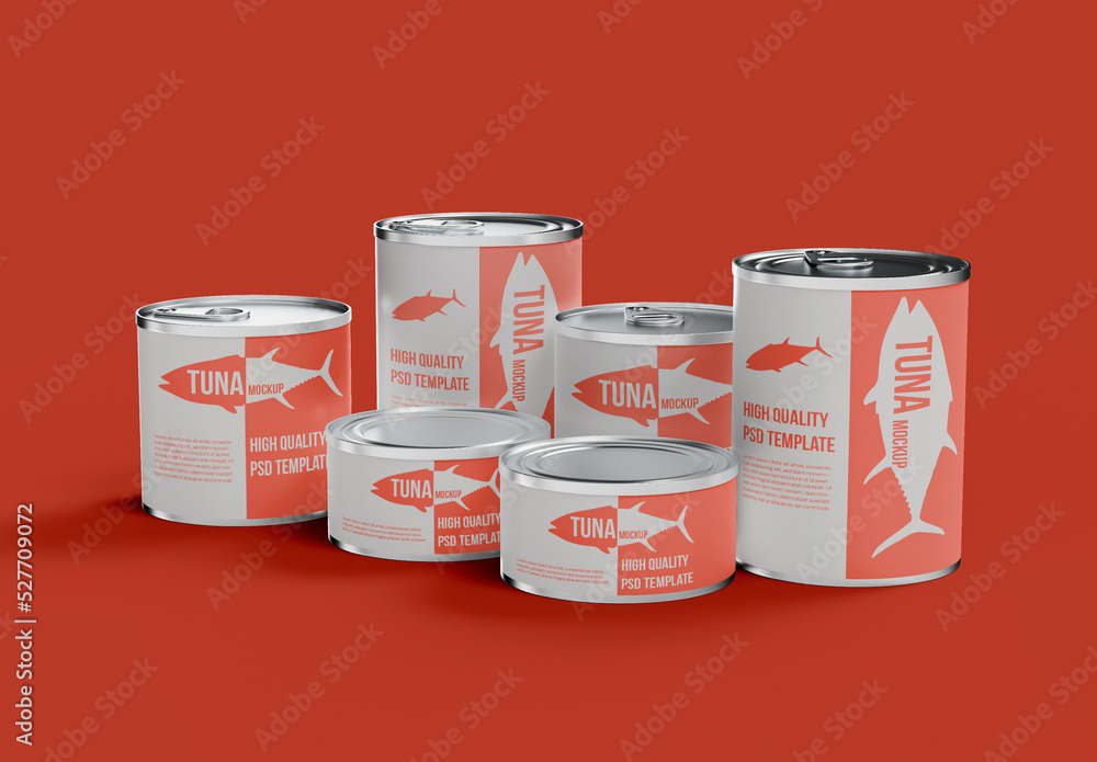 Tuna Packaging Mockup Stock Template | Adobe Stock