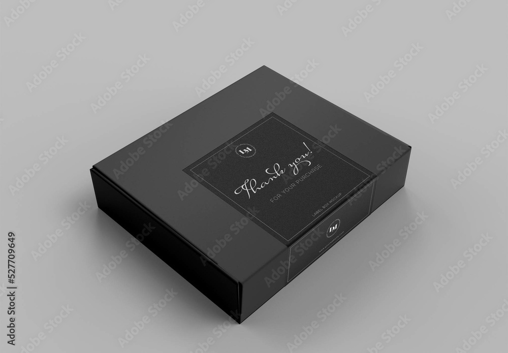 Square Box with Sticker Mockup Stock Template | Adobe Stock