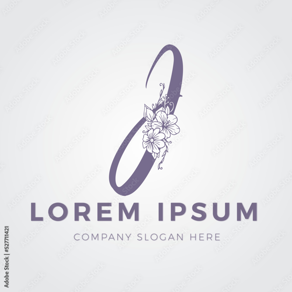 J letter fashion logo Modern and luxury style blossom flower vector for ...