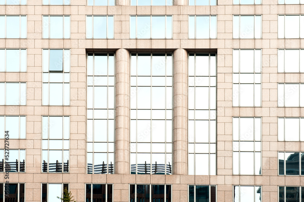 Exterior structure of the building, glass curtain wall. Stock Photo ...