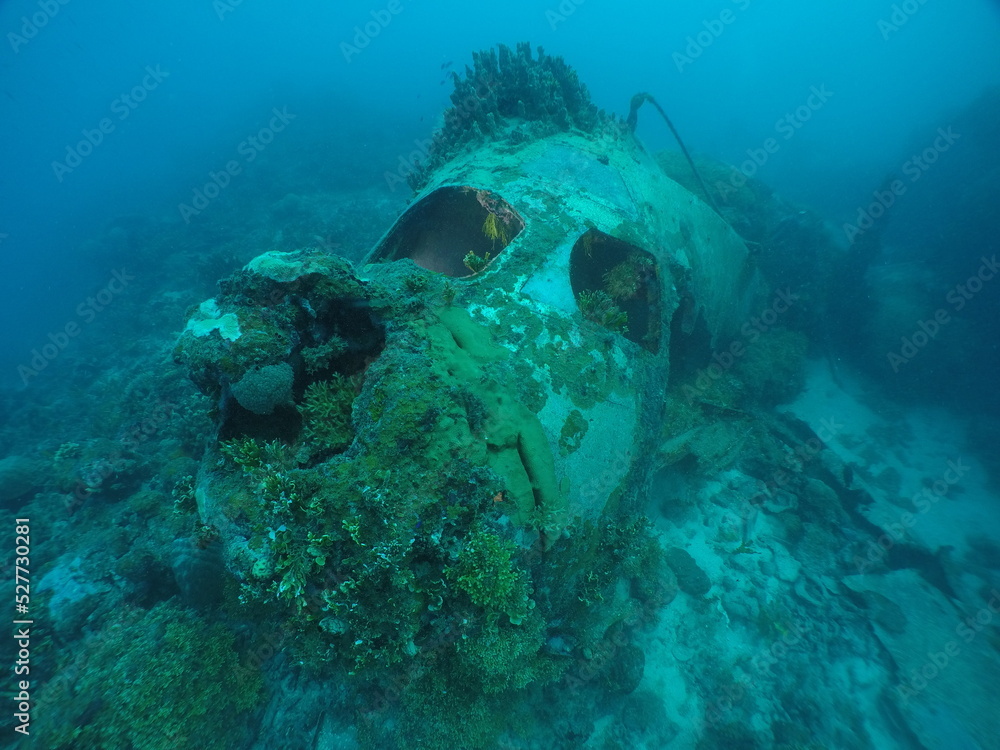 Japanese navy airplane Emily seaplane in WW2 Chuuk (Truk lagoon ...