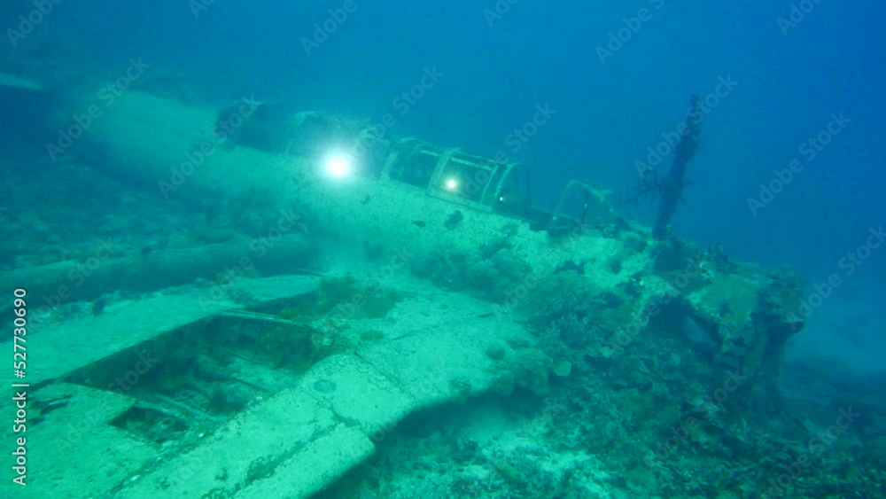 Japanese navy airplane Myrt "Saiun" in WW2. Chuuk (Truk lagoon ...
