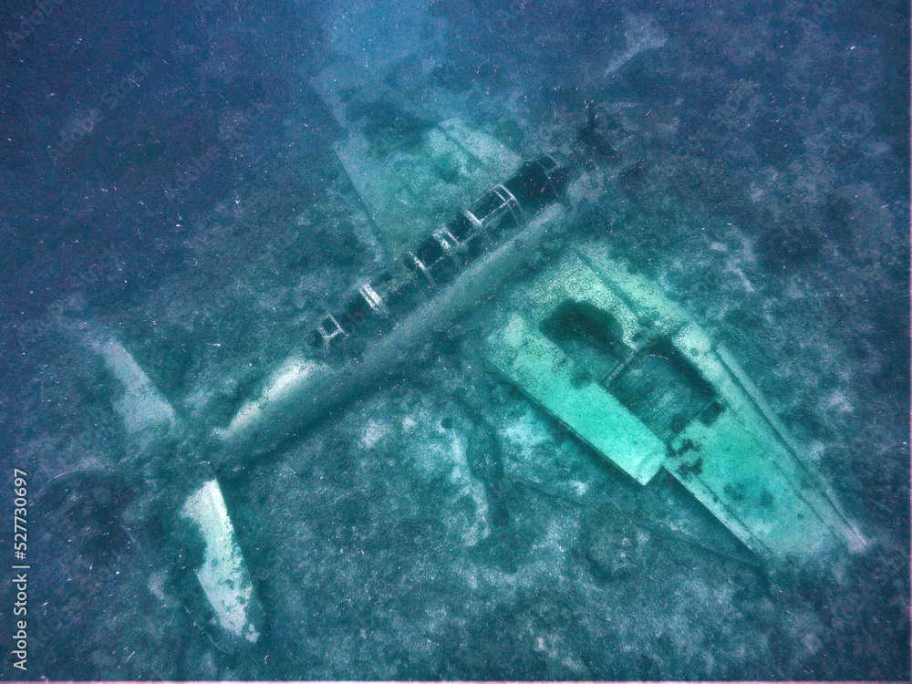 Japanese navy airplane Myrt "Saiun" in WW2. Chuuk (Truk lagoon ...