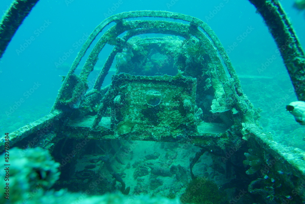 Japanese navy airplane Myrt "Saiun" in WW2. Chuuk (Truk lagoon ...
