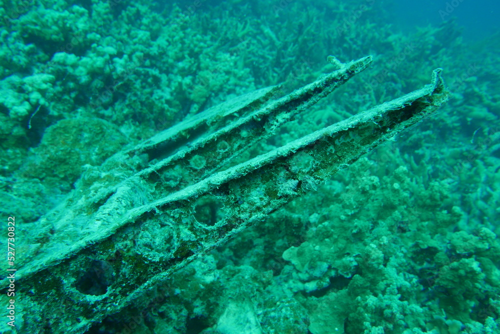 Japanese navy airplane Myrt "Saiun" in WW2. Chuuk (Truk lagoon ...