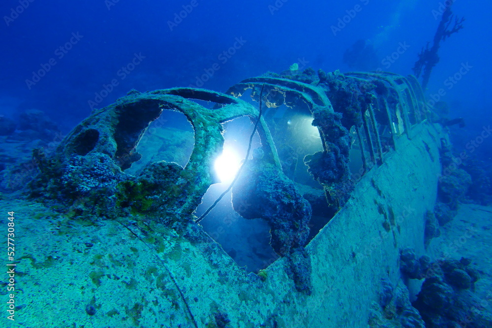 Japanese navy airplane Myrt "Saiun" in WW2. Chuuk (Truk lagoon ...