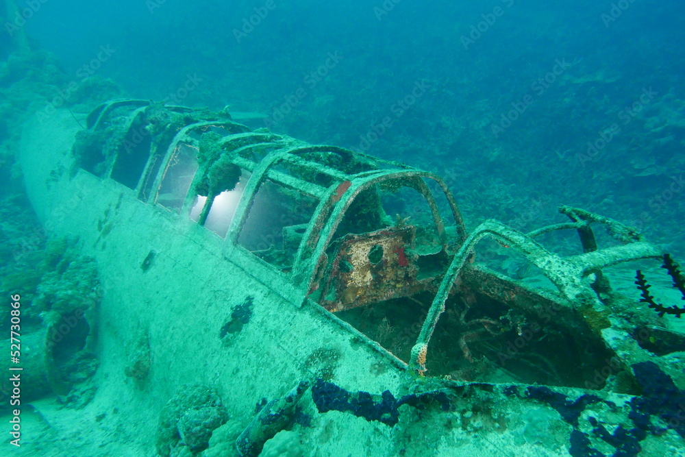 Japanese navy airplane Myrt "Saiun" in WW2. Chuuk (Truk lagoon ...