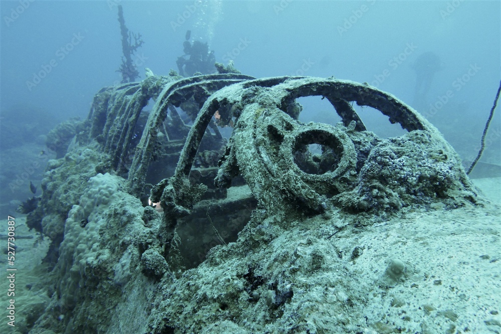Japanese navy airplane Myrt "Saiun" in WW2. Chuuk (Truk lagoon ...