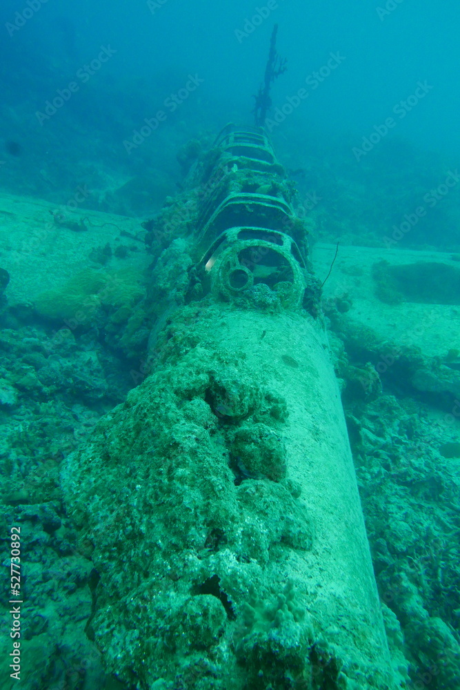 Japanese navy airplane Myrt "Saiun" in WW2. Chuuk (Truk lagoon ...