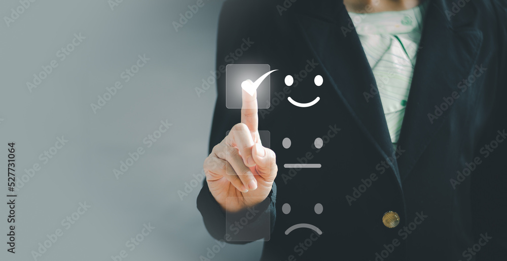 Customer service and Satisfaction concept ,Businesswoman are touching ...