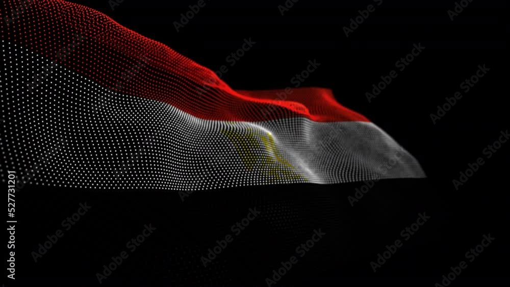 Seamless looping animated digital flag of Egypt overlay rendered of ...