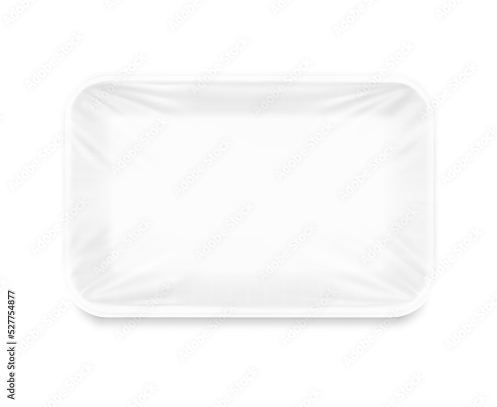 Universal horizontal white tray container mockup. Vector illustration ...