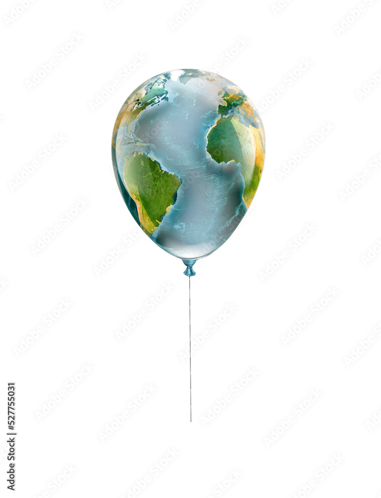 Balloon With A World Map Stock Illustration | Adobe Stock