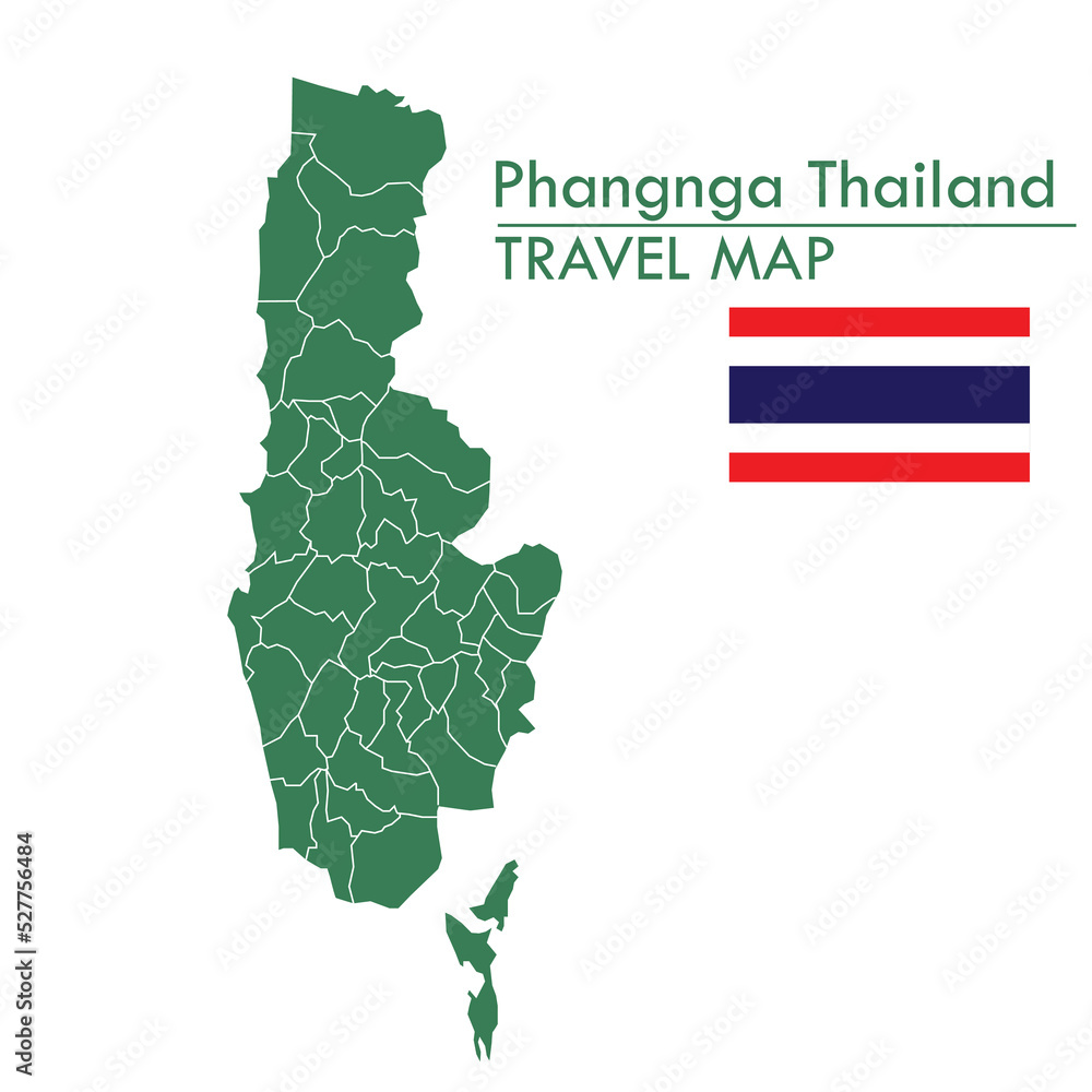 Green map Phang Nga Province is one of the provinces of Thailand. Stock ...