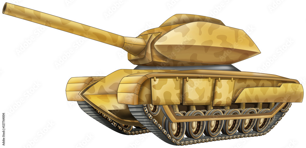 Cartoon heavy tank isolated illustration for children Stock ...