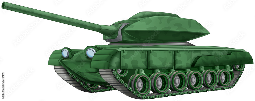 Cartoon heavy tank isolated illustration for children Stock ...