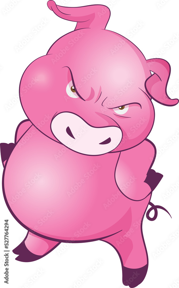 cute little pigs cheerful funny dance and many emotion acting Stock ...