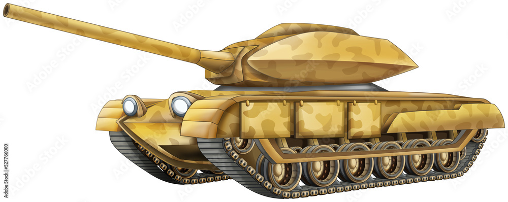 Cartoon heavy tank isolated illustration for children Stock ...
