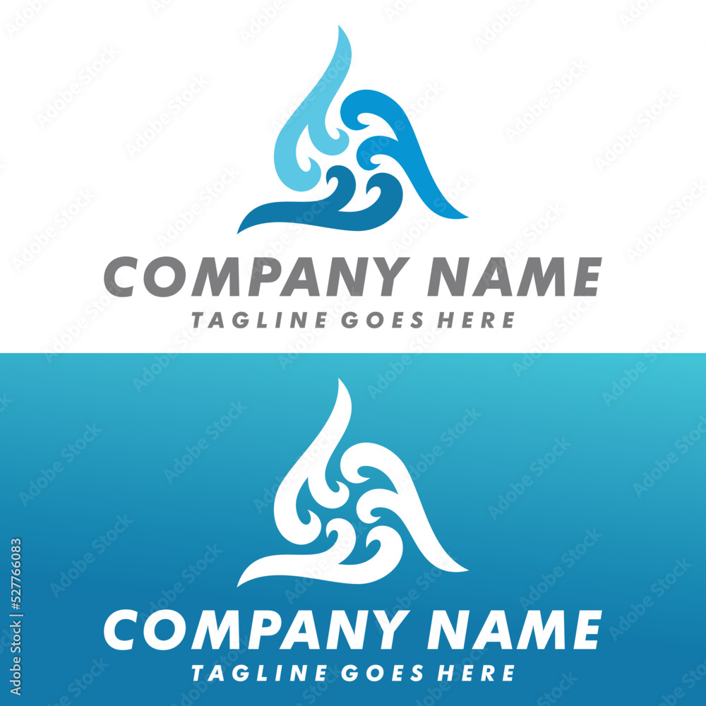 waves logo design, premium waves vector, waves logo in blue, modern wave design, abstract three ...