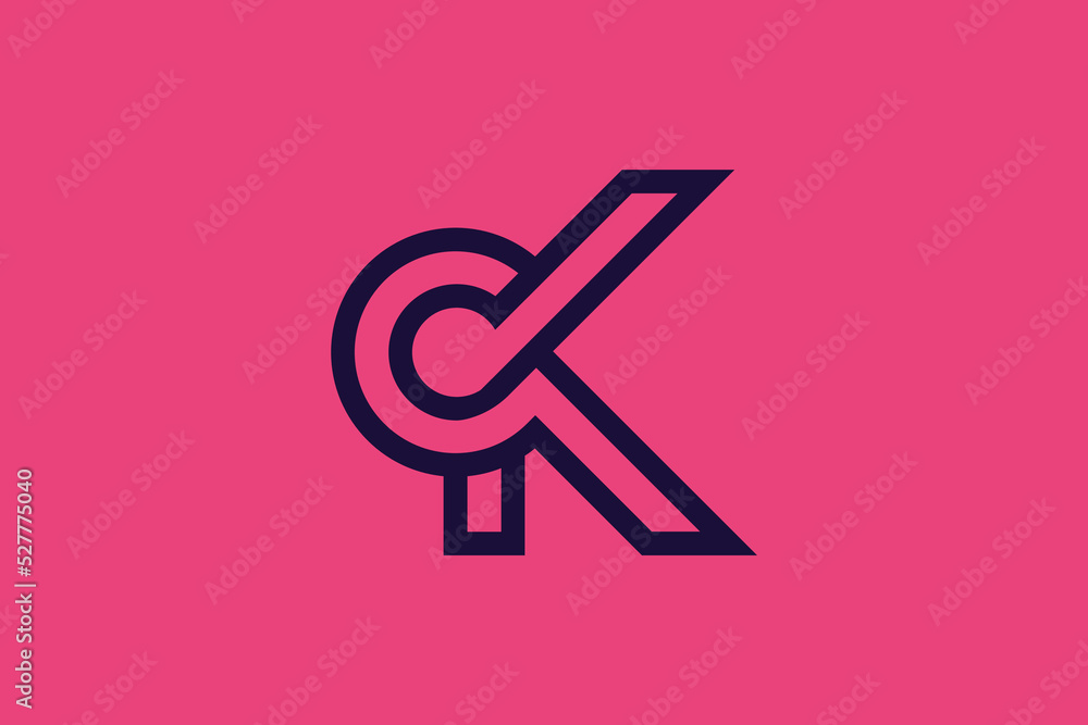 Minimal CK logo. Icon of a KC letter on a luxury background. Logo idea ...