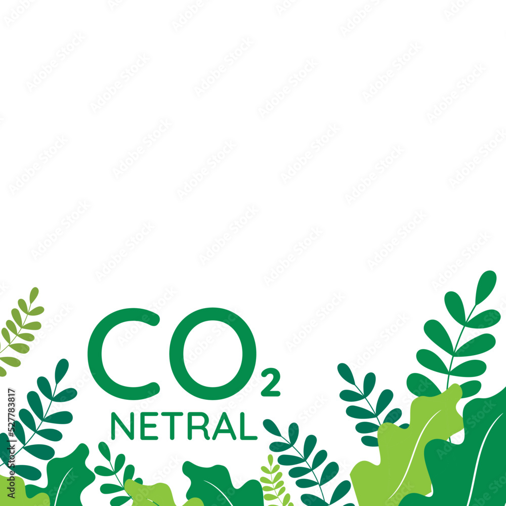 Co2 netral logo. carbon dioxide pollution. ecology and environment ...