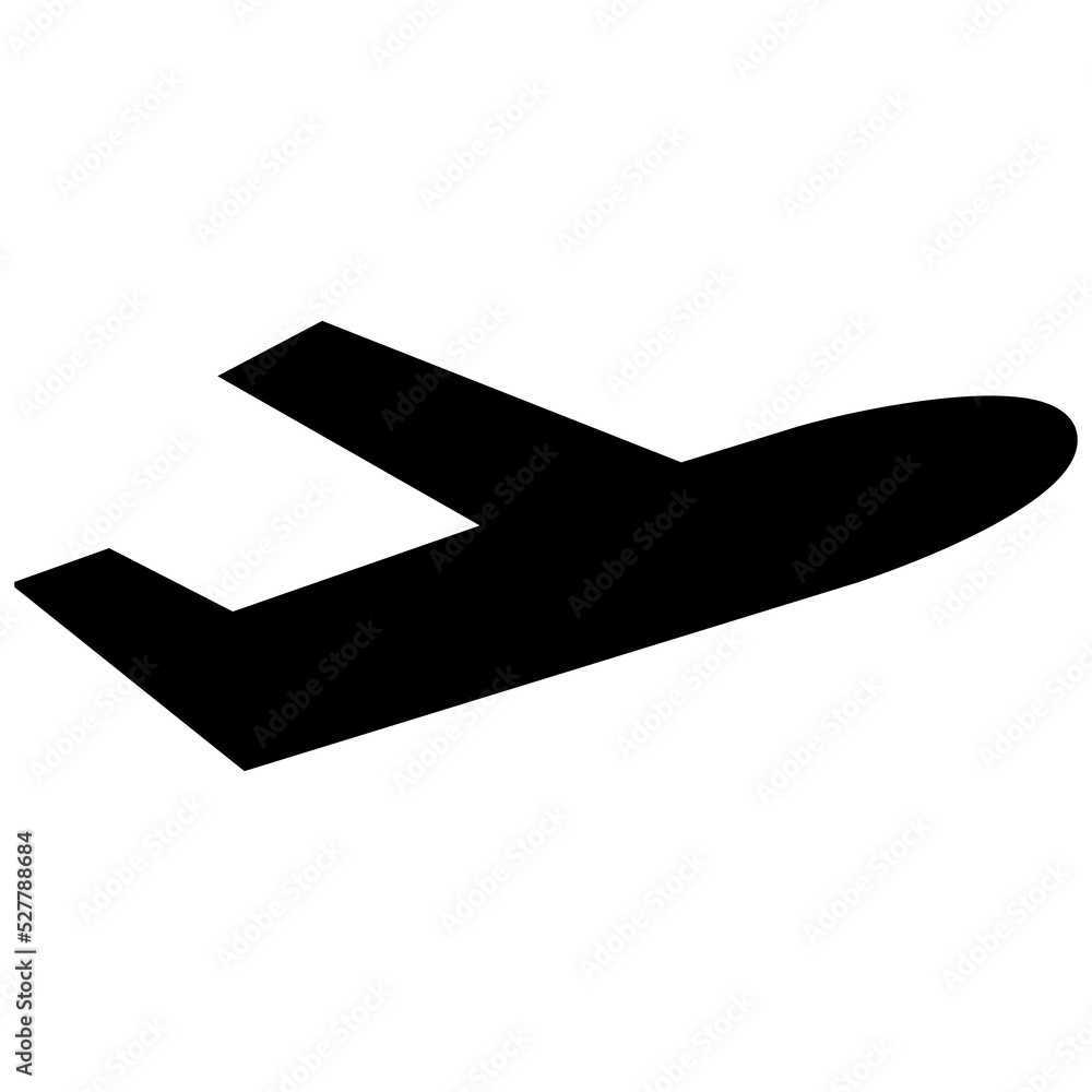 Flugzeug Icon in schwarz als Symbol für Flughafen, Start oder Abflug ...