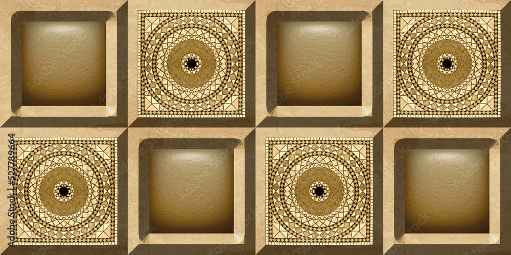 3D Wall tiles design, Golden royal wall tiles for home decor wallpaper ...