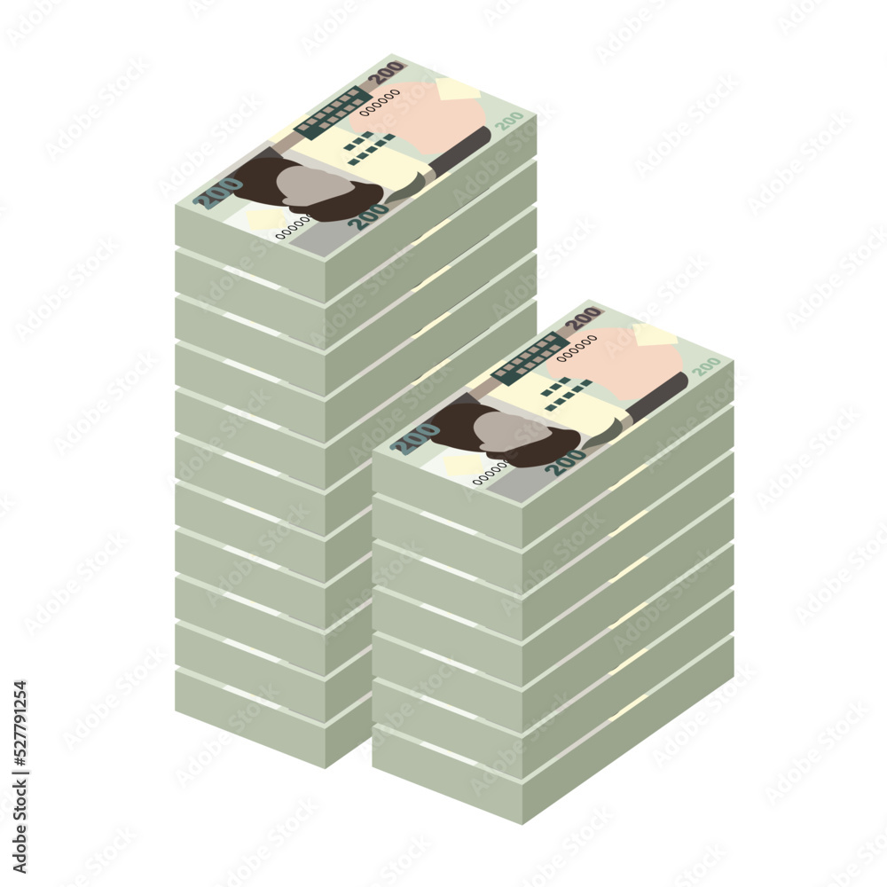 Nigerian Naira Vector Illustration. Nigeria money set bundle banknotes ...
