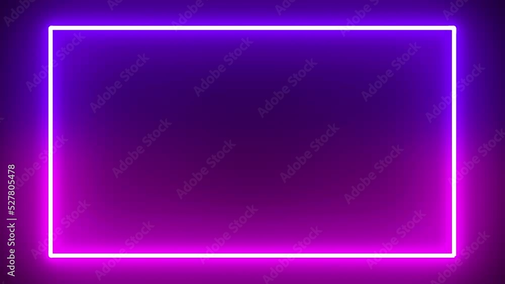 Flickering pink purple neon frame. Motion Screen. Light Effects ...