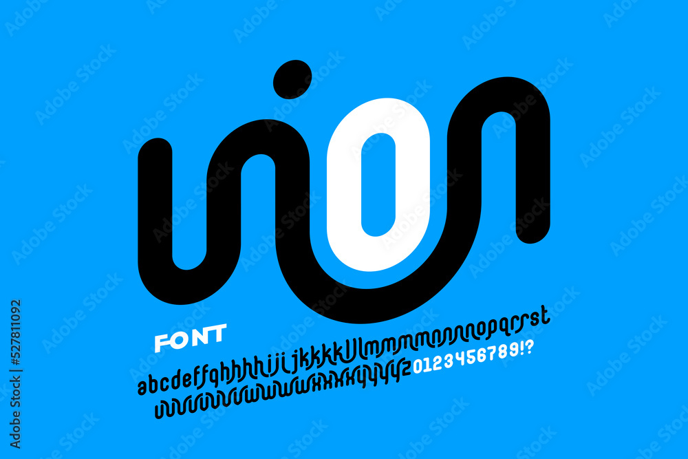 Linked letters font design, union alphabet letters and numbers vector ...