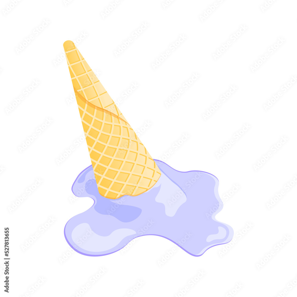 Melting Ice Cream Cone Vector