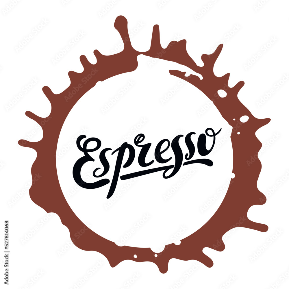 Espresso logo. Coffee Menu set Hand lettering, black letters inside ...