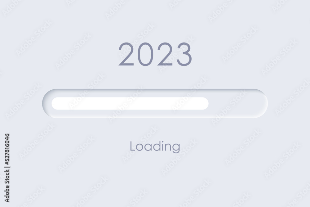 2023 Year loading screen. Neumorphic minimal design. Stock Vector ...