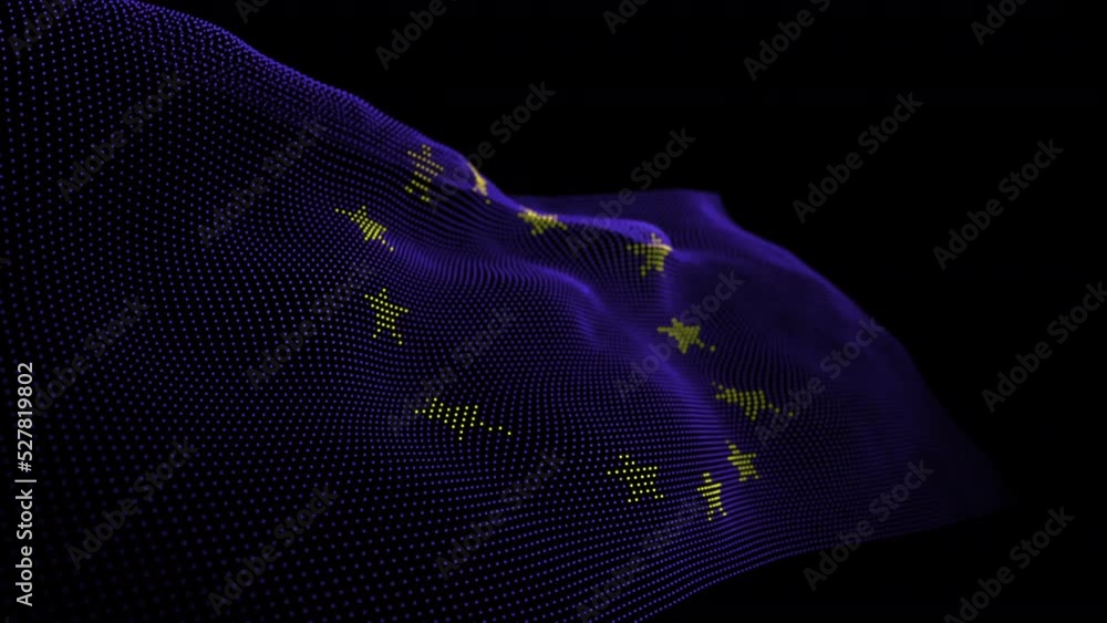 Seamless looping animated digital flag of European Union overlay ...