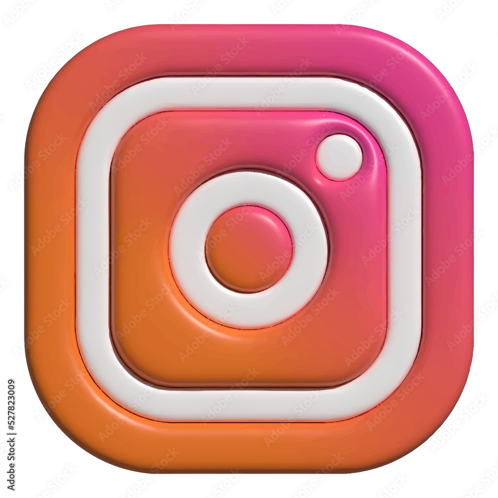 Instagram logo. 3d vector. Instagram 3d icon. Stock Photo | Adobe Stock